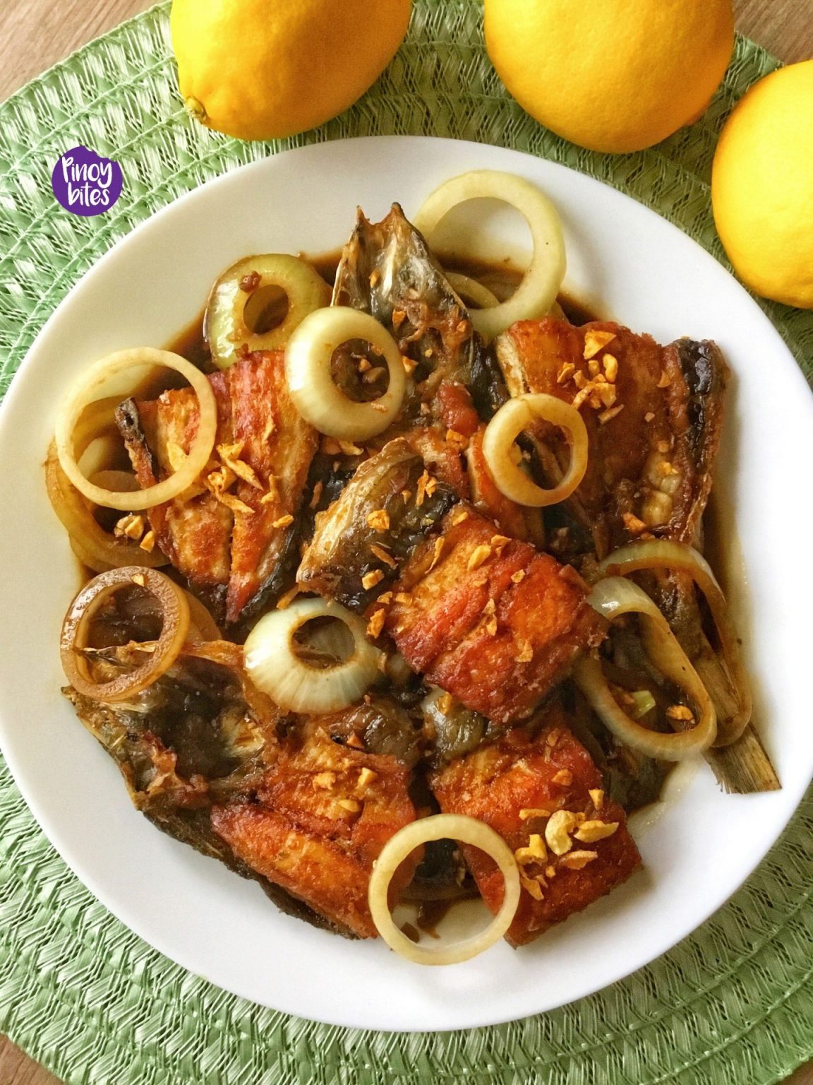 Bistek na Bangus (Milkfish in Soy-Lemon Sauce) - PinoyBites